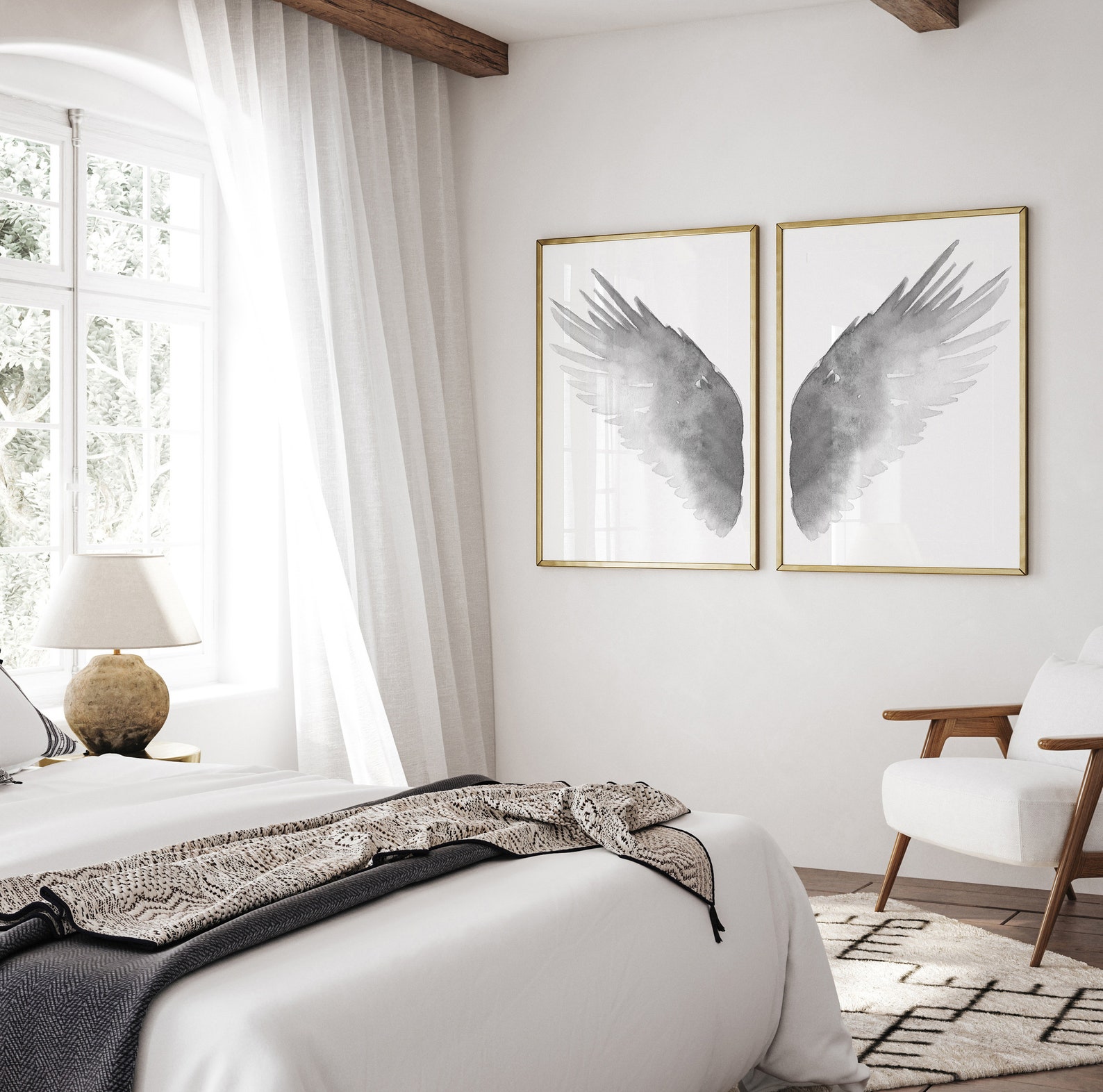 Wings Home Decor Wings Wall Decor Wings Illustration Set of - Etsy