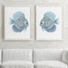 Fish Print Two Piece, Exotic Fish Wall Art, Discus Fish Poster, Blue ...
