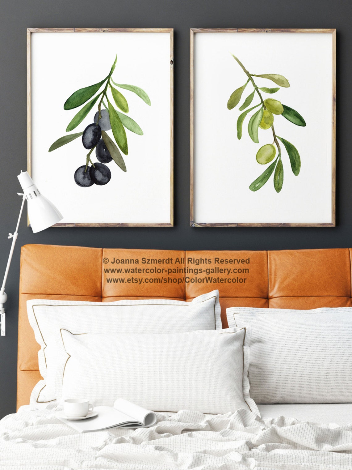 Olive Tree 2 Art Prints Set Black Olive Fruit Print Wall Art - Etsy