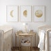Moon Painting, Golden Yellow Full Moon Set of 3 Bedroom Decor, Extra ...