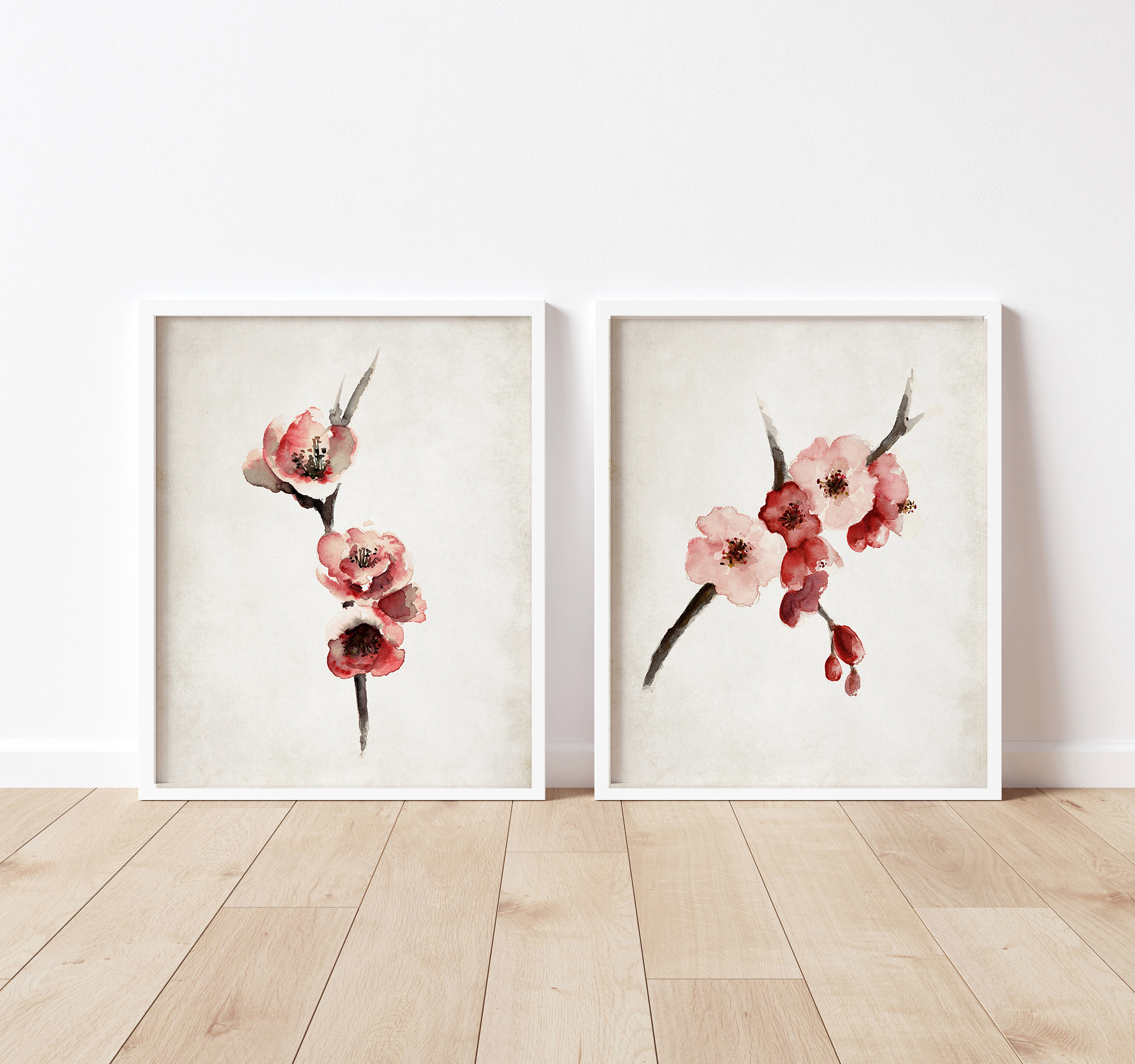 Cherry Blossom Print, Vintage Wall Art, Pink Home Decor, Cherry Blossom ...