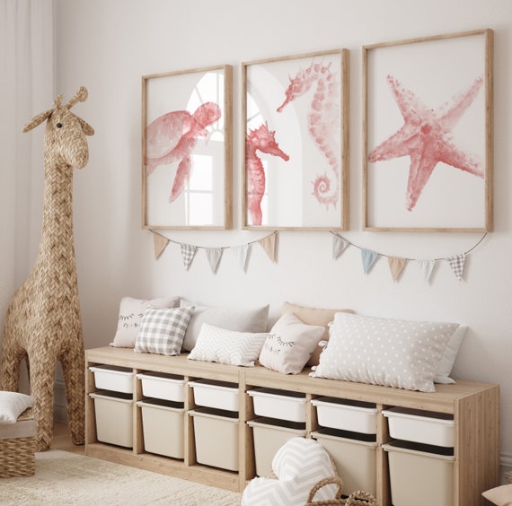 Under the Sea Wall Art Set of 3 Ocean Life Art Print Set of - Etsy