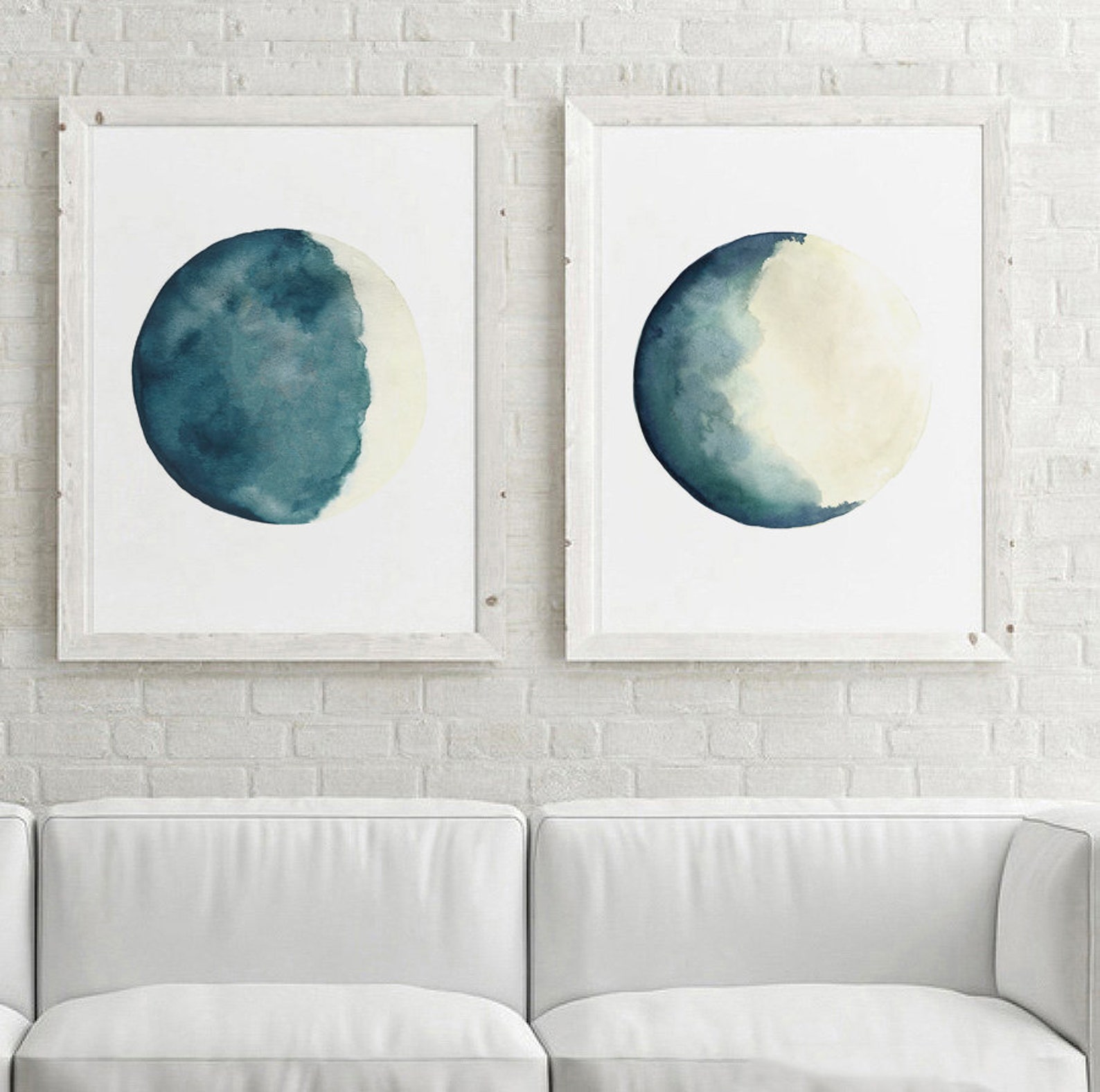 Moon Phase Art Print Moon Phase Prints Moon Wall Art Set of - Etsy