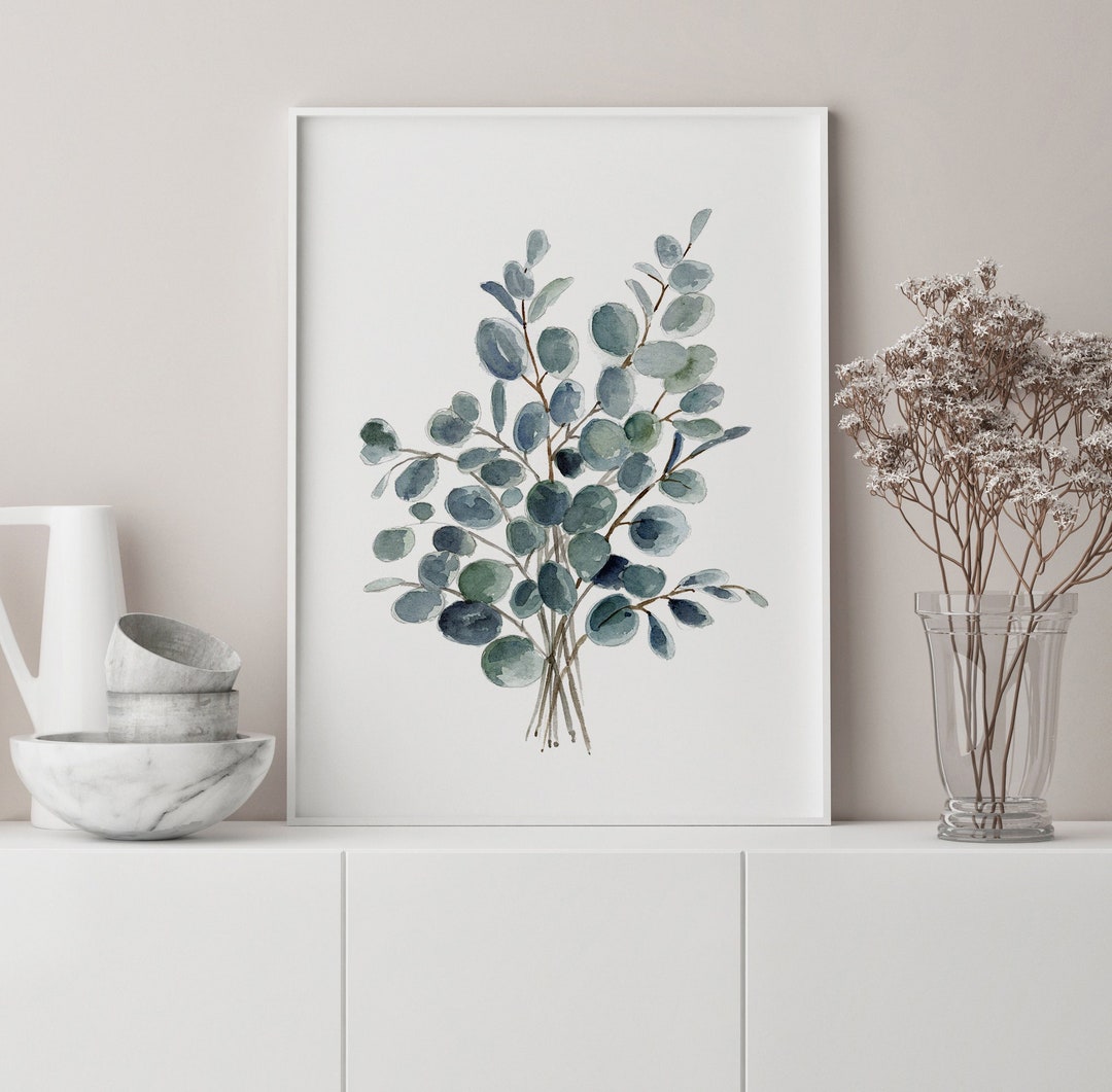 Eucalyptus Bundle, Eucalyptus Watercolor Painting, Eucalyptus Art Print ...