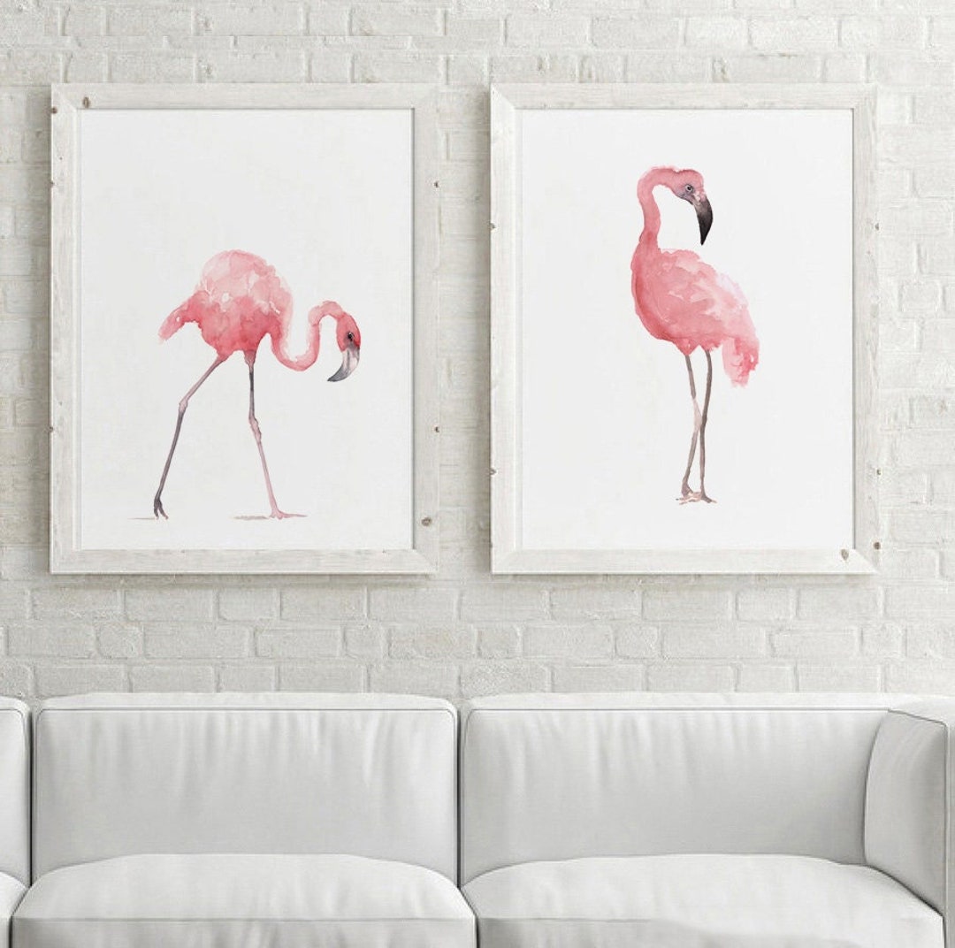 Flamingo Nursery Poster Kids Illustration Children Blush Pink Print ...