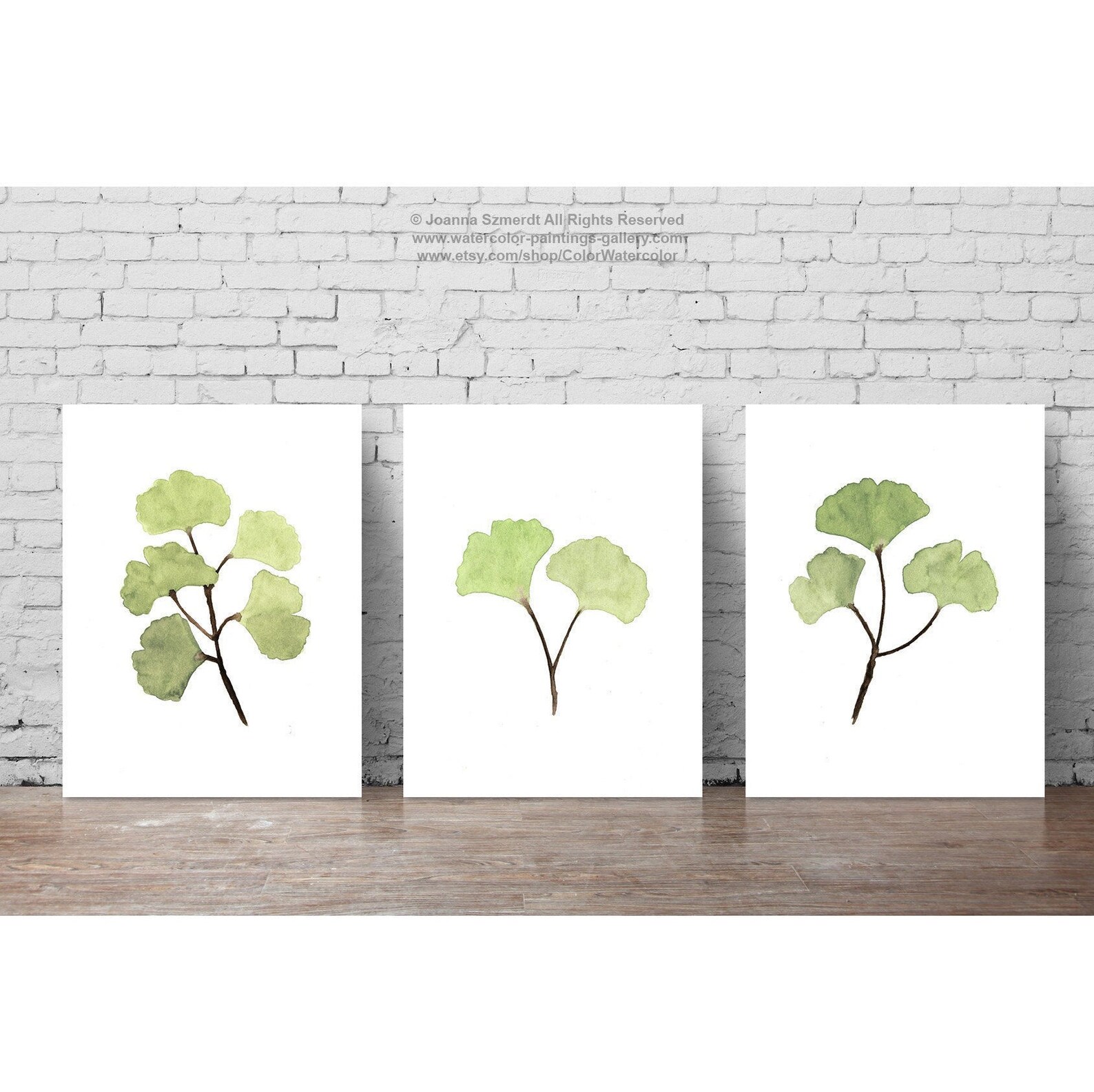 Gingko Wall Art Gingko Art Print Green Gingko Leaf Gingko - Etsy