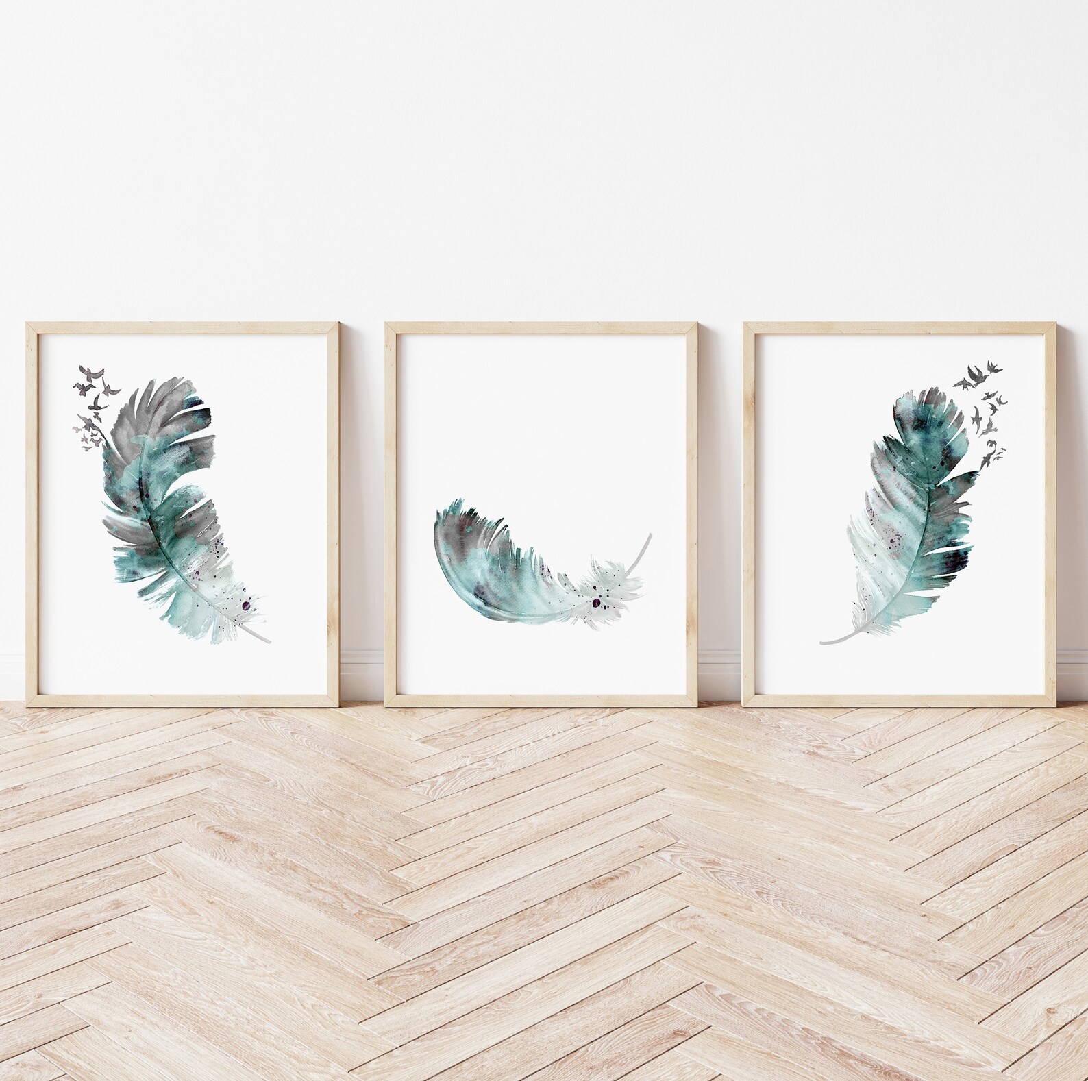 Feather Wall Decor Birds Flying of Feather Art Print Feather - Etsy