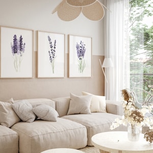 Lavender Flower Wall Art Canvas Botanical Print Kitchen Wall Decoration ...