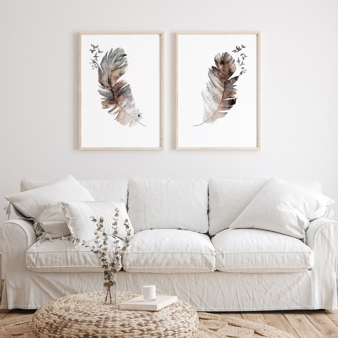 Feather Art, Feather Wall Decor, Feather Home Decor, Birds of a Feather ...