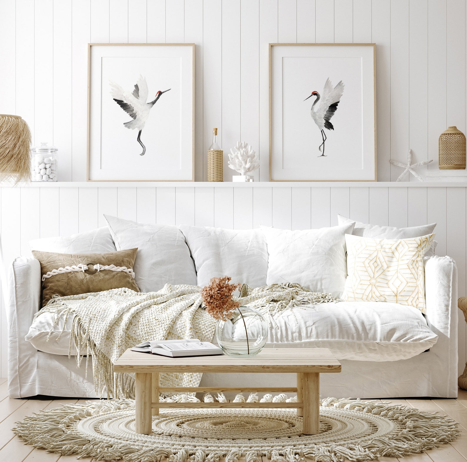 Crane Print Crane Painting Crane Art Print Crane Wall - Etsy