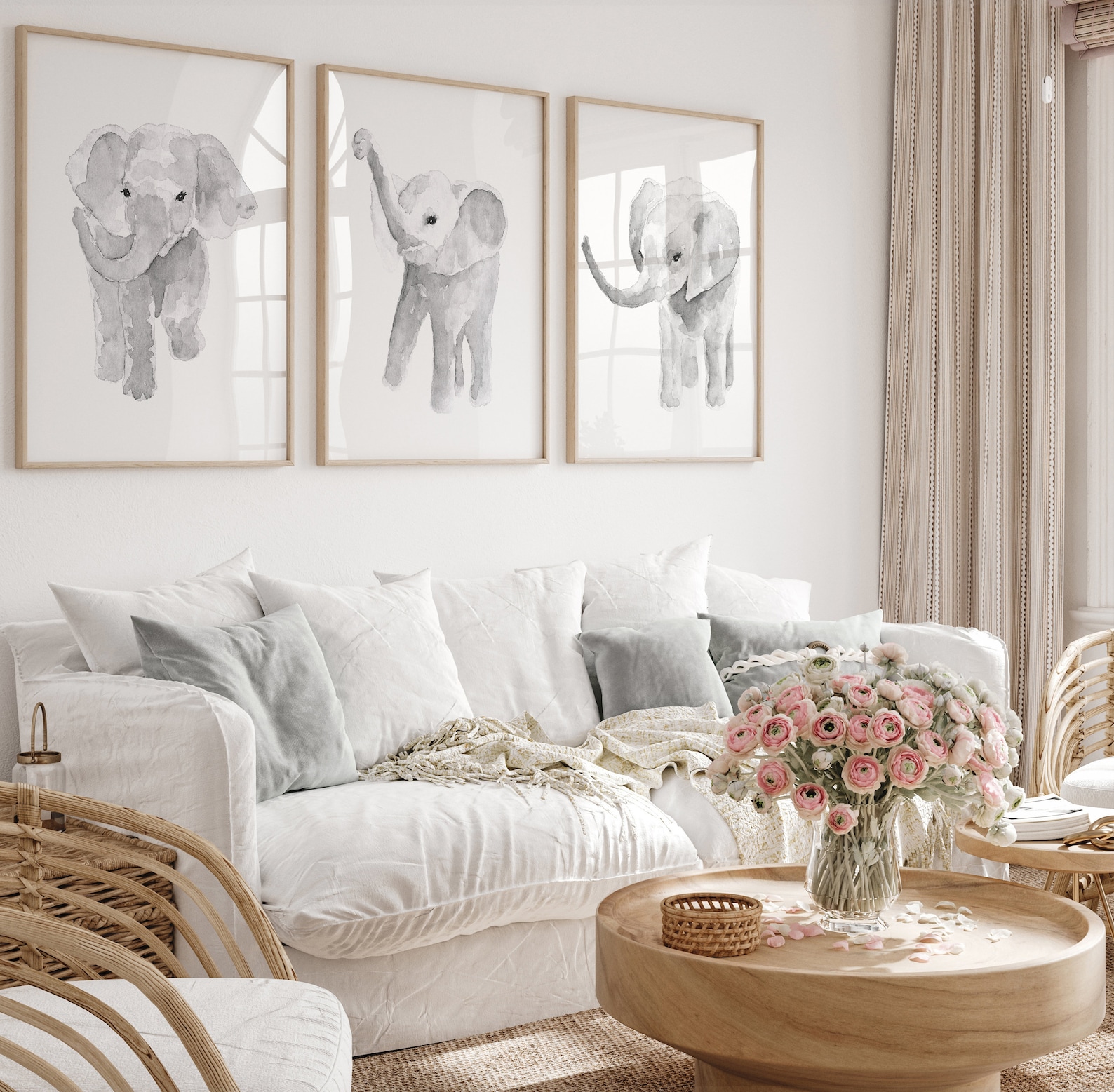 Elephant Print Wall Art Elephant Art Print Elephant Nursery - Etsy