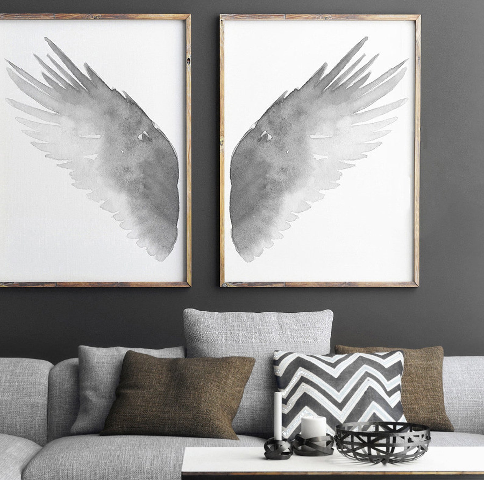 Wings Home Decor Wings Wall Decor Wings Illustration Set of - Etsy