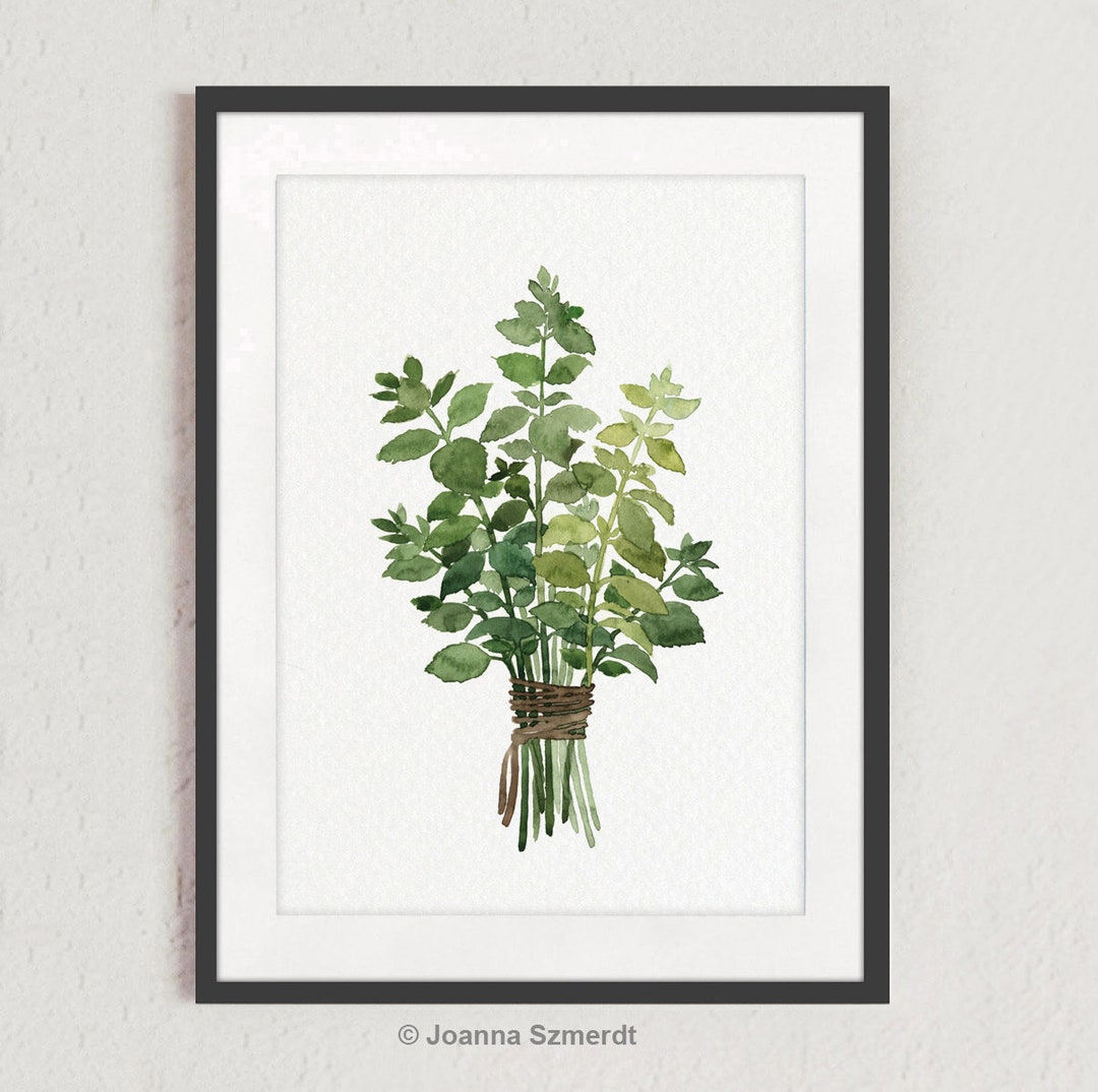 Kitchen Print, Modern Kitchen Wall Decor, Minimalist Artwork, Oregano ...