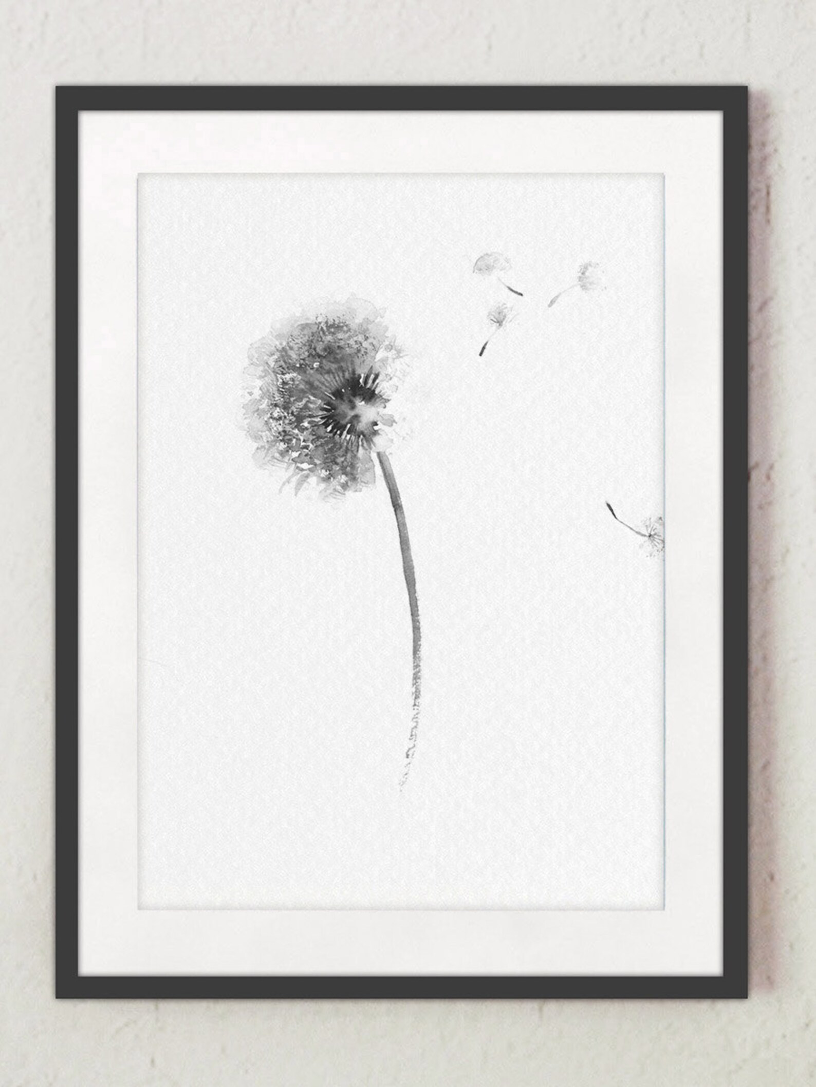 Dandelion Wall Art Dandelion Prints Set of 2 Grey Dandelion | Etsy