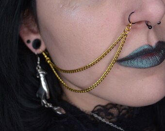 Ear to nose chain | Etsy