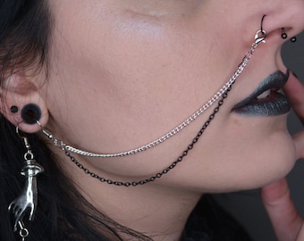 Ear to nose chain | Etsy