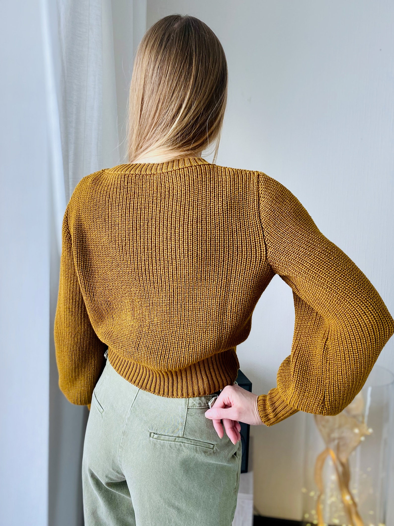 Crop Western Button Top Crop Top Sweater With Balloon - Etsy