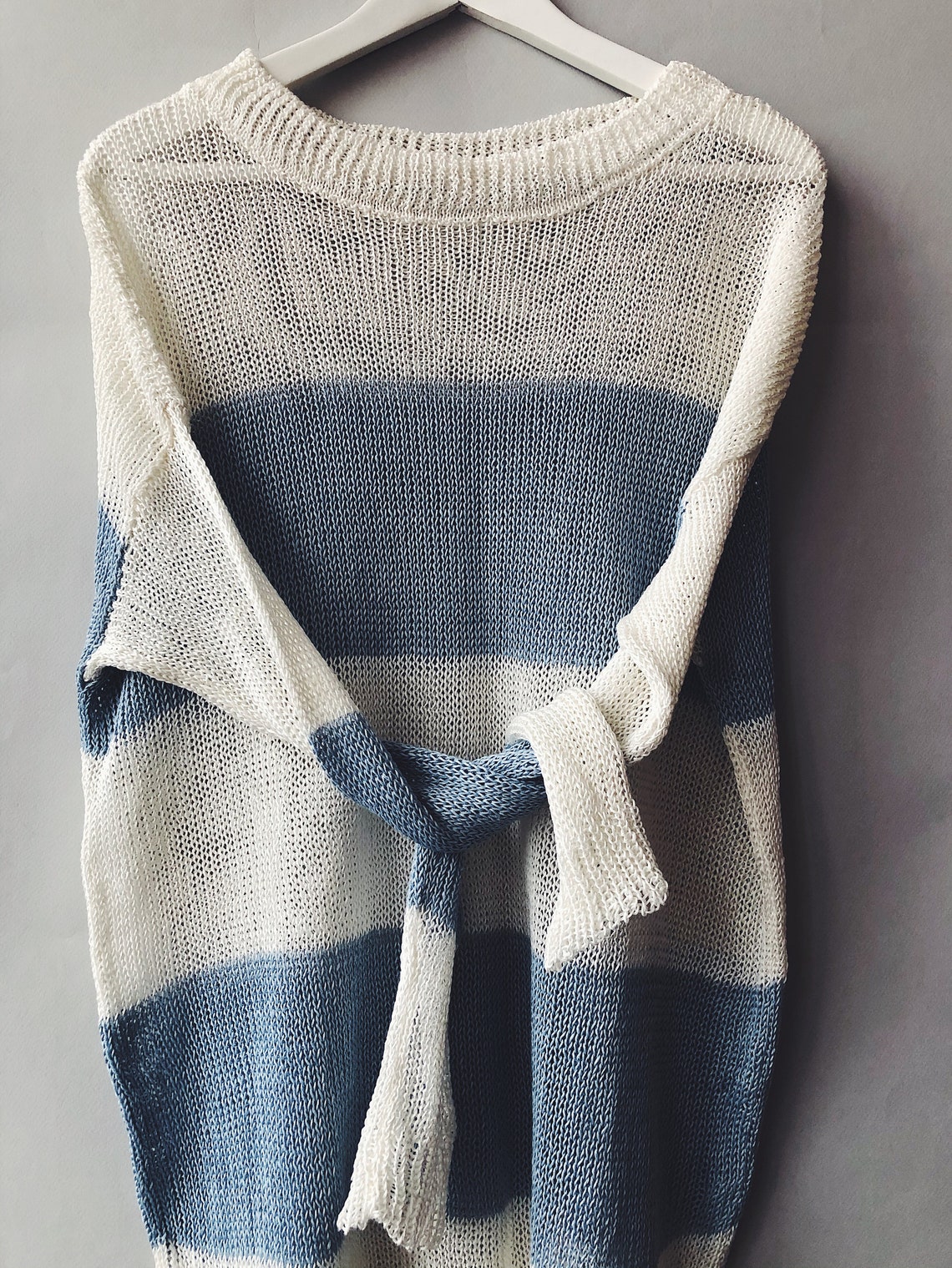 Knit Linen Sweater Summer Sweater Loose Knit Sweater Loose | Etsy