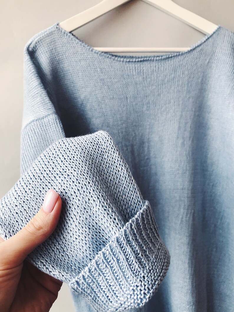 Hand Knit Sweater Knit Linen Sweater Oversized Sweater | Etsy