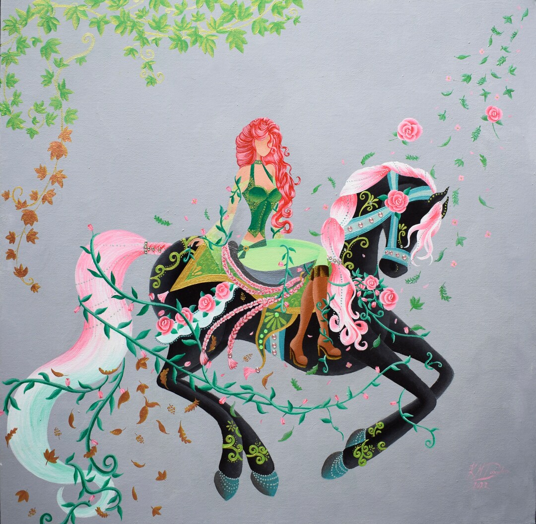 The Passage of Time, Poison Ivy Artwork, Acrylic on Canvas, 24x24 - Etsy