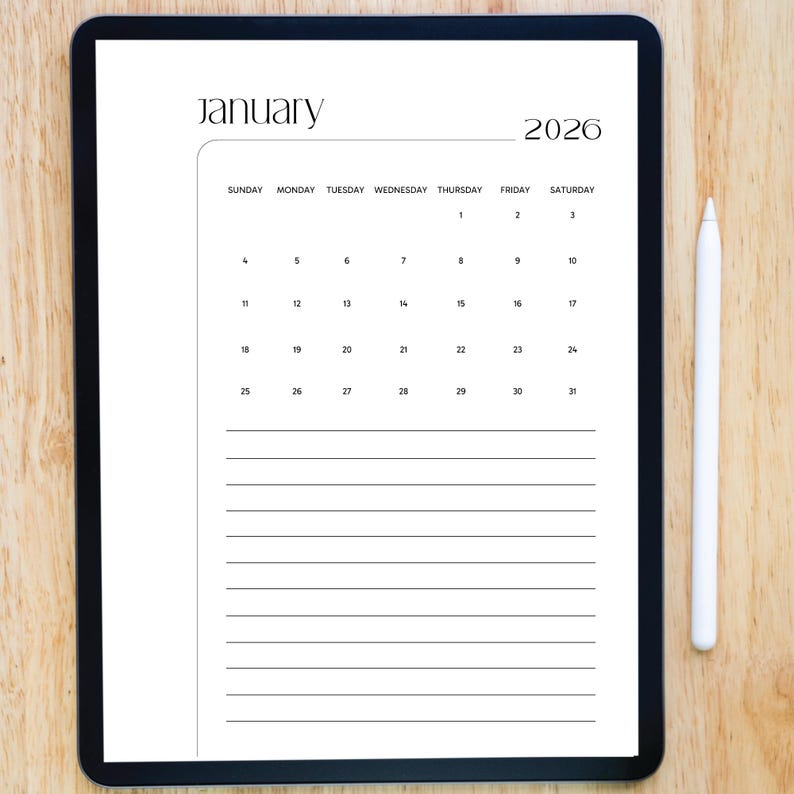 2026 Calendar Printable – A4 & Letter Size Monthly Planner PDF ...