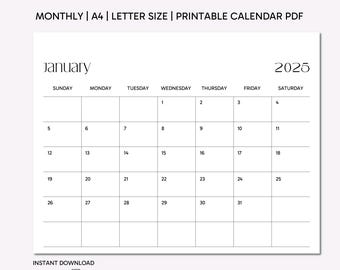 2025 Calendar Yearly A4, A3 and Letter Size Landscape Vertical ...