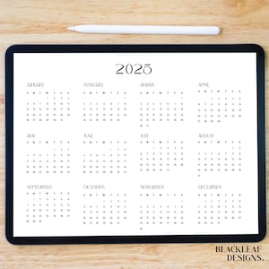 2025 Calendar Yearly A4, A3 and Letter Size Landscape Vertical ...