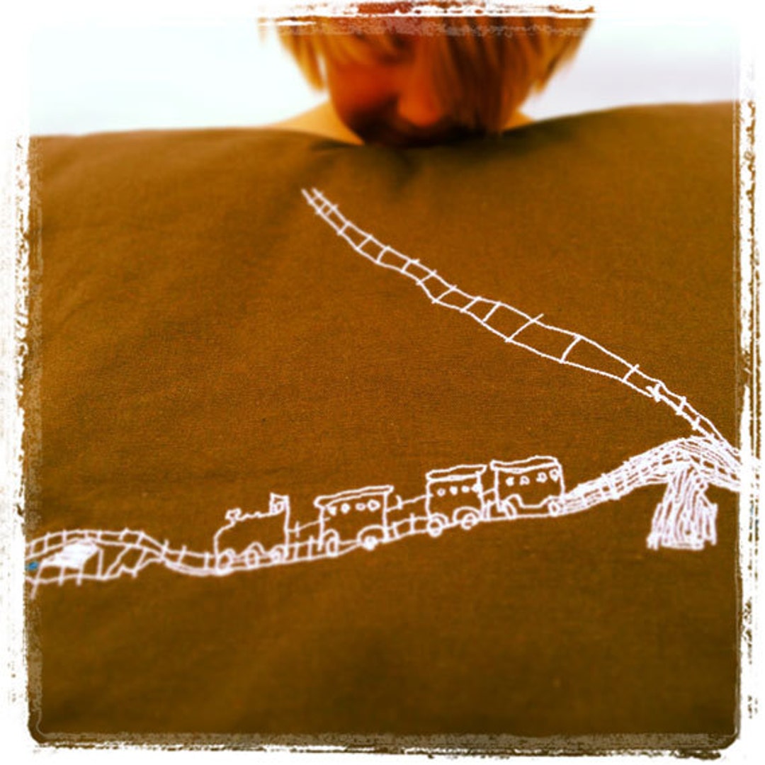 Child's Drawing Embroidered Pillowcase - Etsy