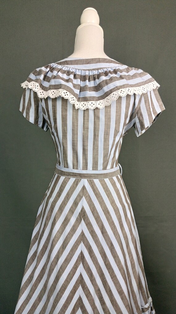 Vintage 1940s chevron stripes Western style cotton dr… - Gem