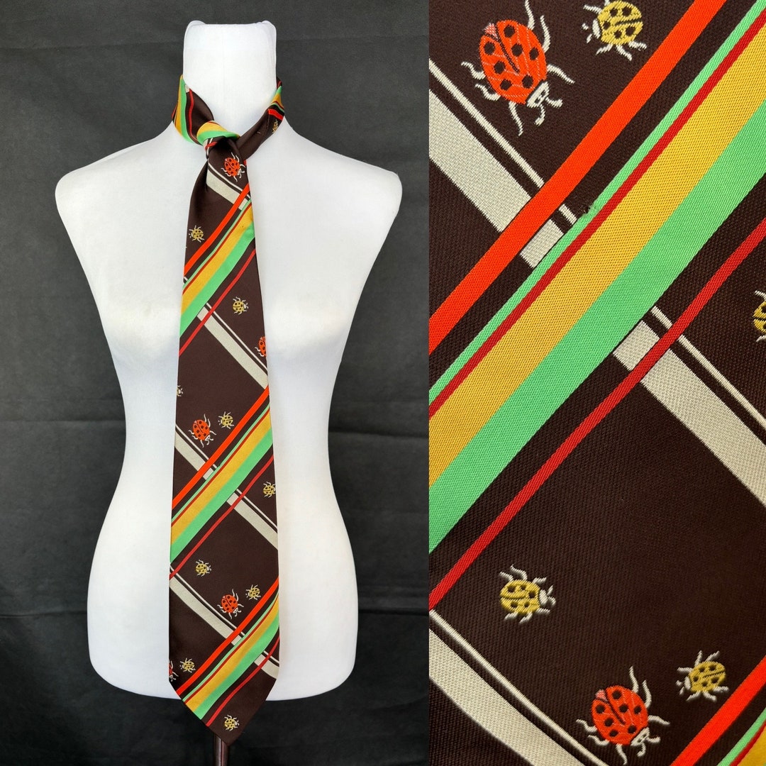 Vintage 1970s Wide Tie Lady Bug Novelty Print - Etsy