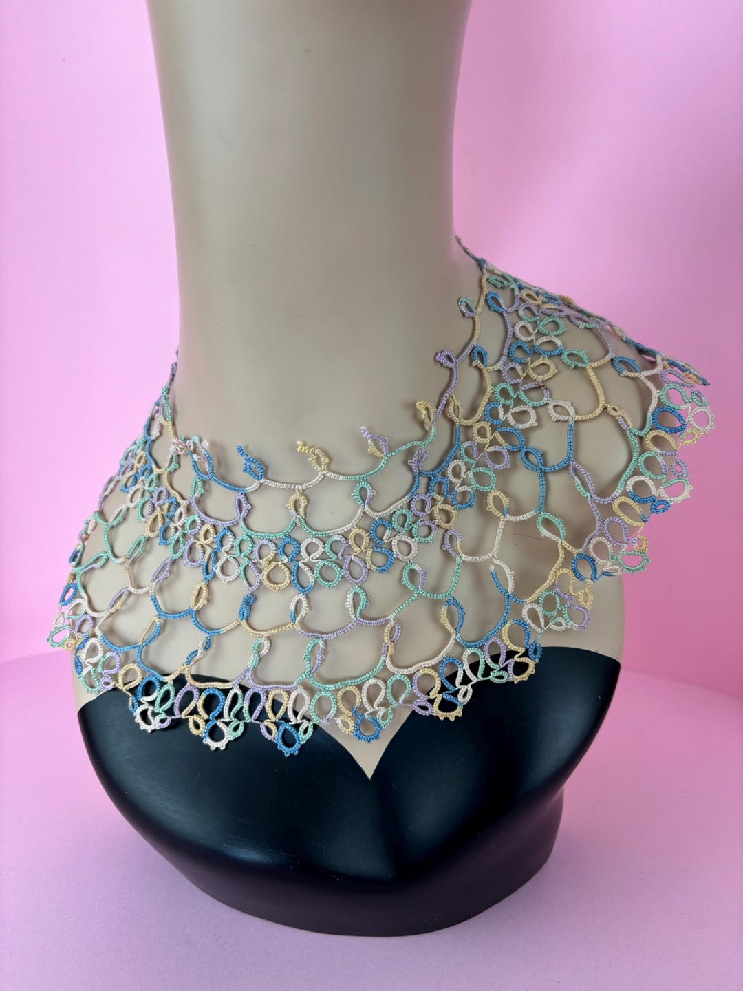 Vintage 30s/40s Pastel Rainbow Cord Collar/sewing Project - Etsy