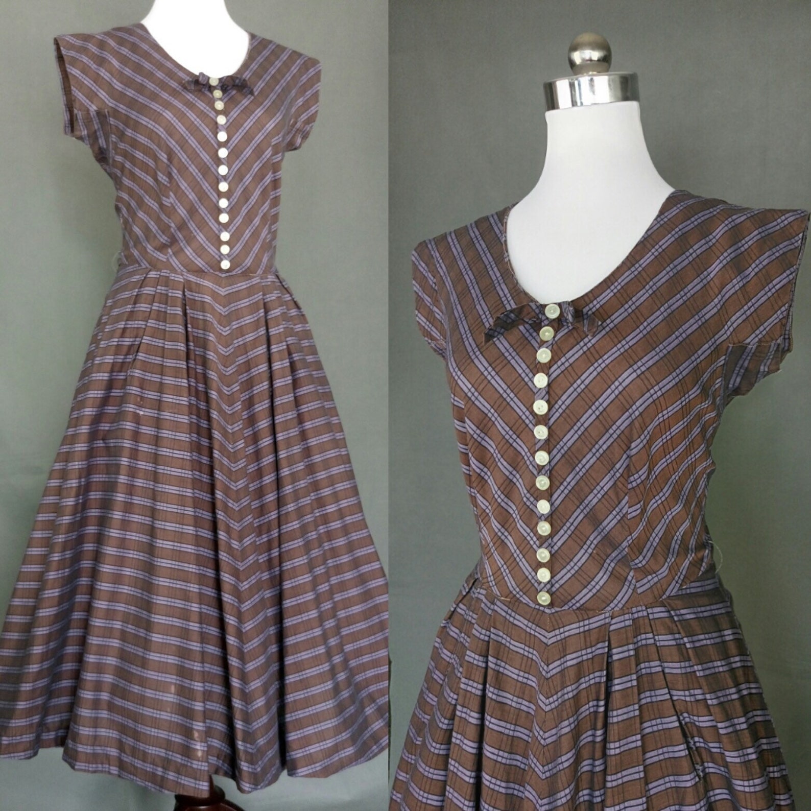 Vintage 1950s Cotton Dress/tea Dress/as Is/size S - Etsy