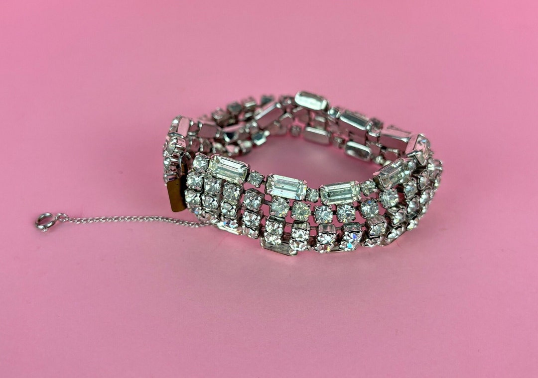 Vintage 1950s/60s Bracelet Sparkling Rhinestones Wedding Jewellery ...