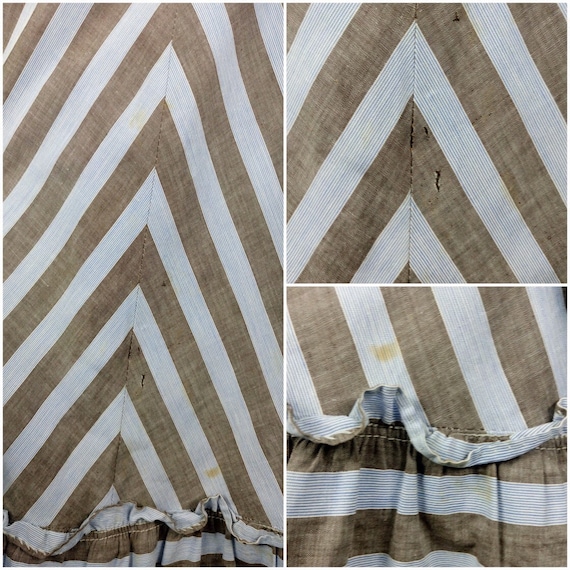 Vintage 1940s chevron stripes Western style cotton dr… - Gem
