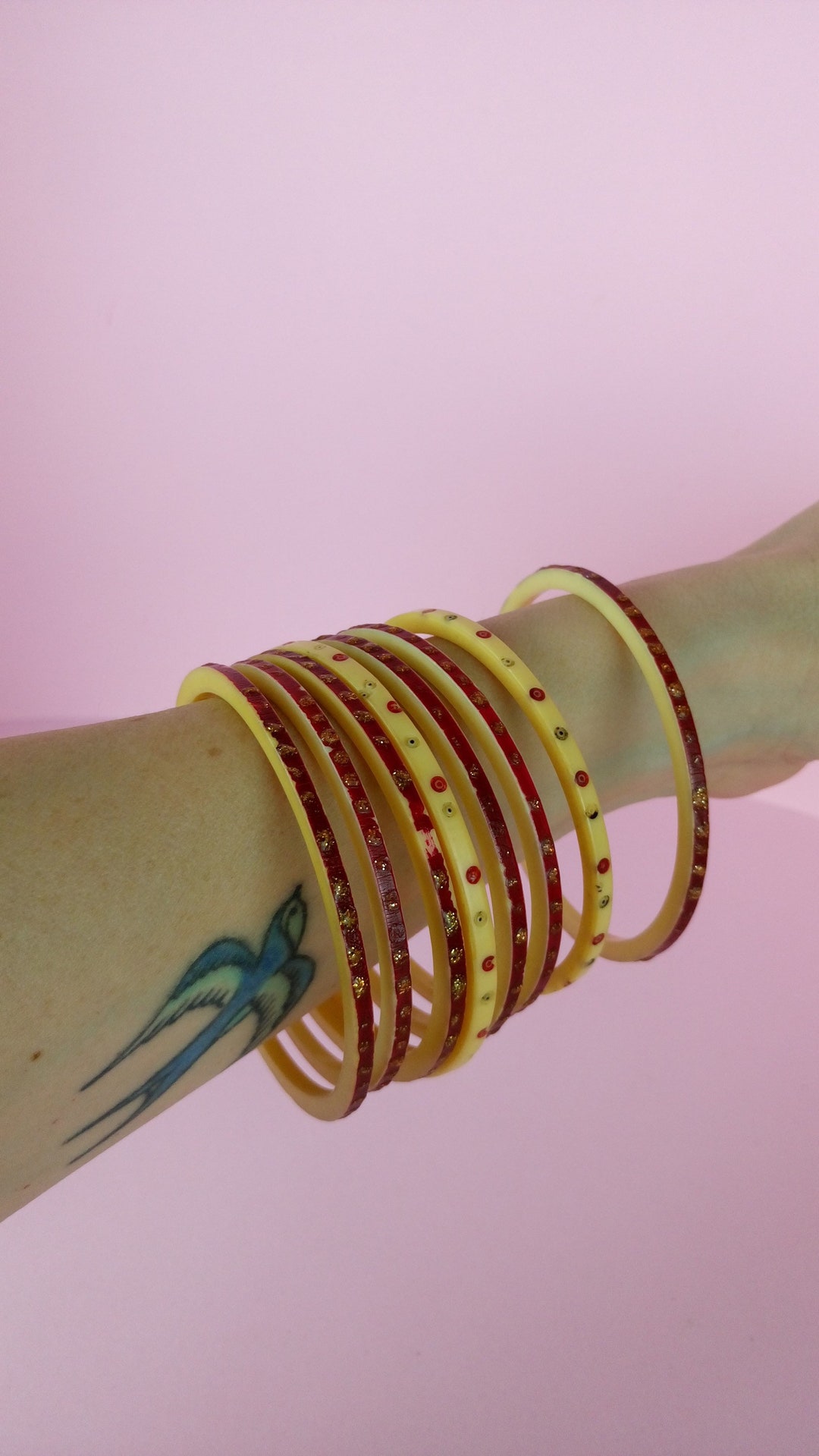 Vintage 30s Set of Eight Celluloid Bangles Bracelets - Etsy