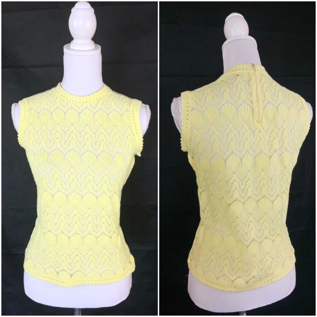 Vintage 50s/60s Yellow Canary Acrylic Knit Top/size S/M - Etsy
