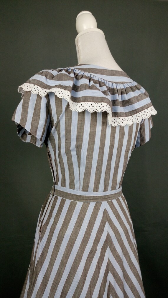 Vintage 1940s chevron stripes Western style cotton dr… - Gem
