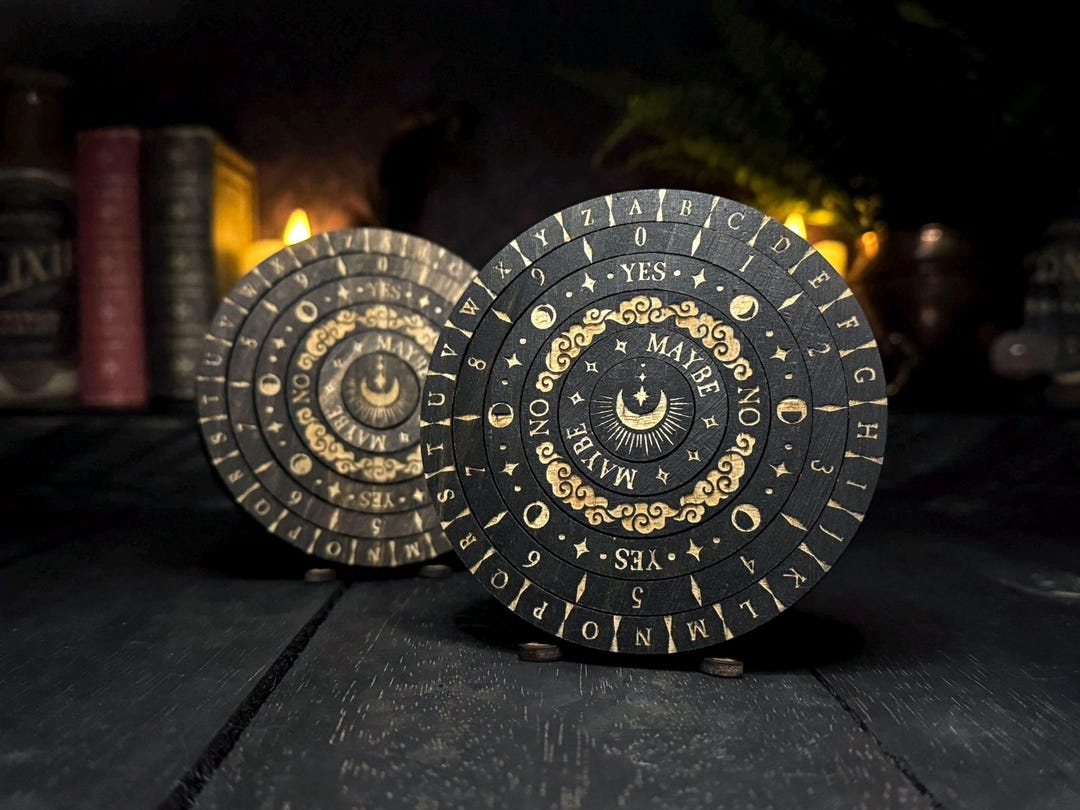 Mini Rotating Pendulum Board - Solid Wooden Celestial Divination Self ...