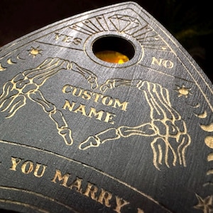 Personalized Proposal Ouija Board Planchette in Solid Wood - A Unique ...