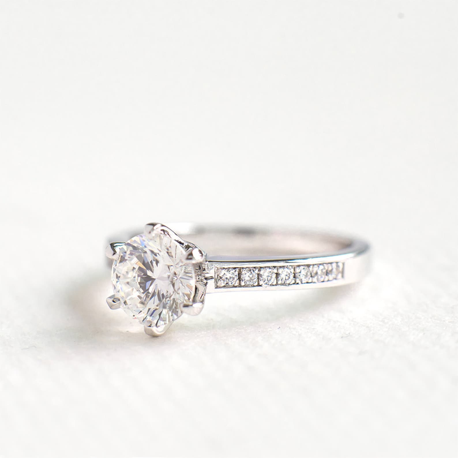 Sterling Silver Solitaire Ring 1 Carat - Channel Set Engagement Ring ...