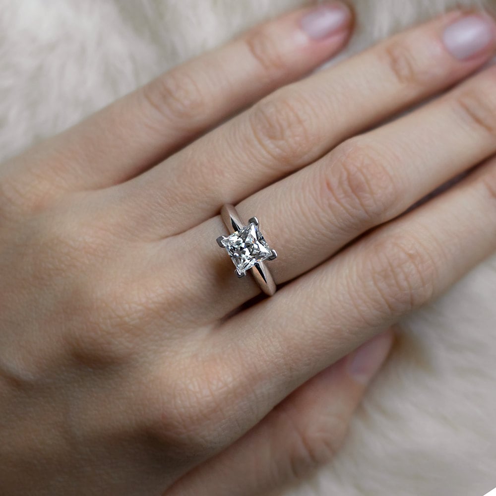 Princess Cut Engagement Ring 2ct - Sterling Silver Wedding Ring ...