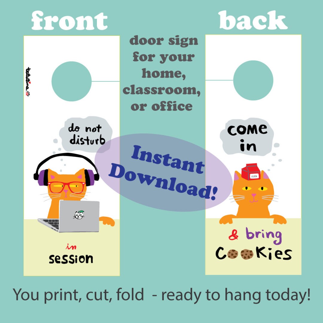 Do Not Disturb Door Knob Hanger, Instant Download Sign, Zoom Call ...