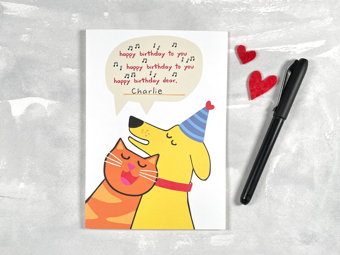Personalized Birthday Card - Add Name Here - Birthday Song - Cute ...