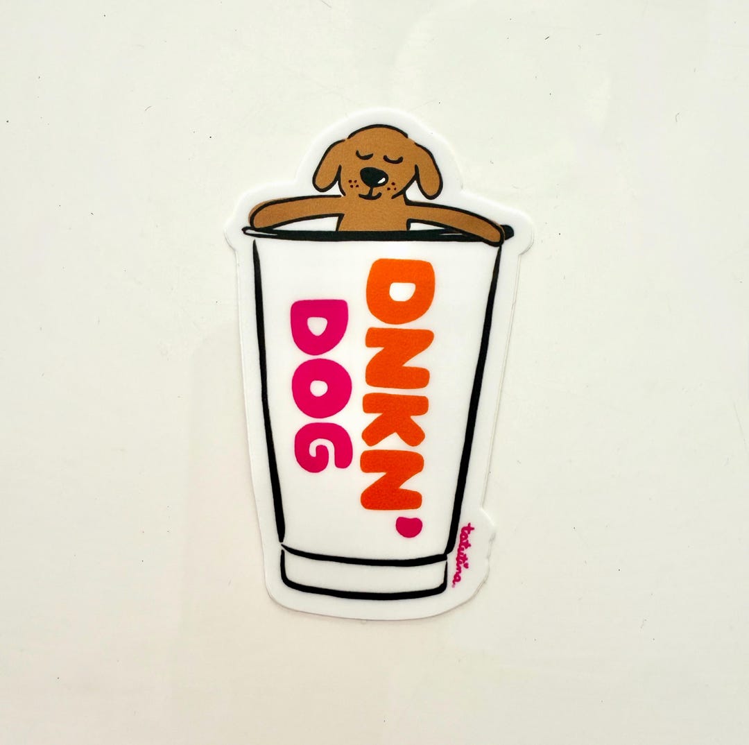 Dunkin' Dog Vinyl Sticker: Coffee Lover, New England, Waterproof - Etsy