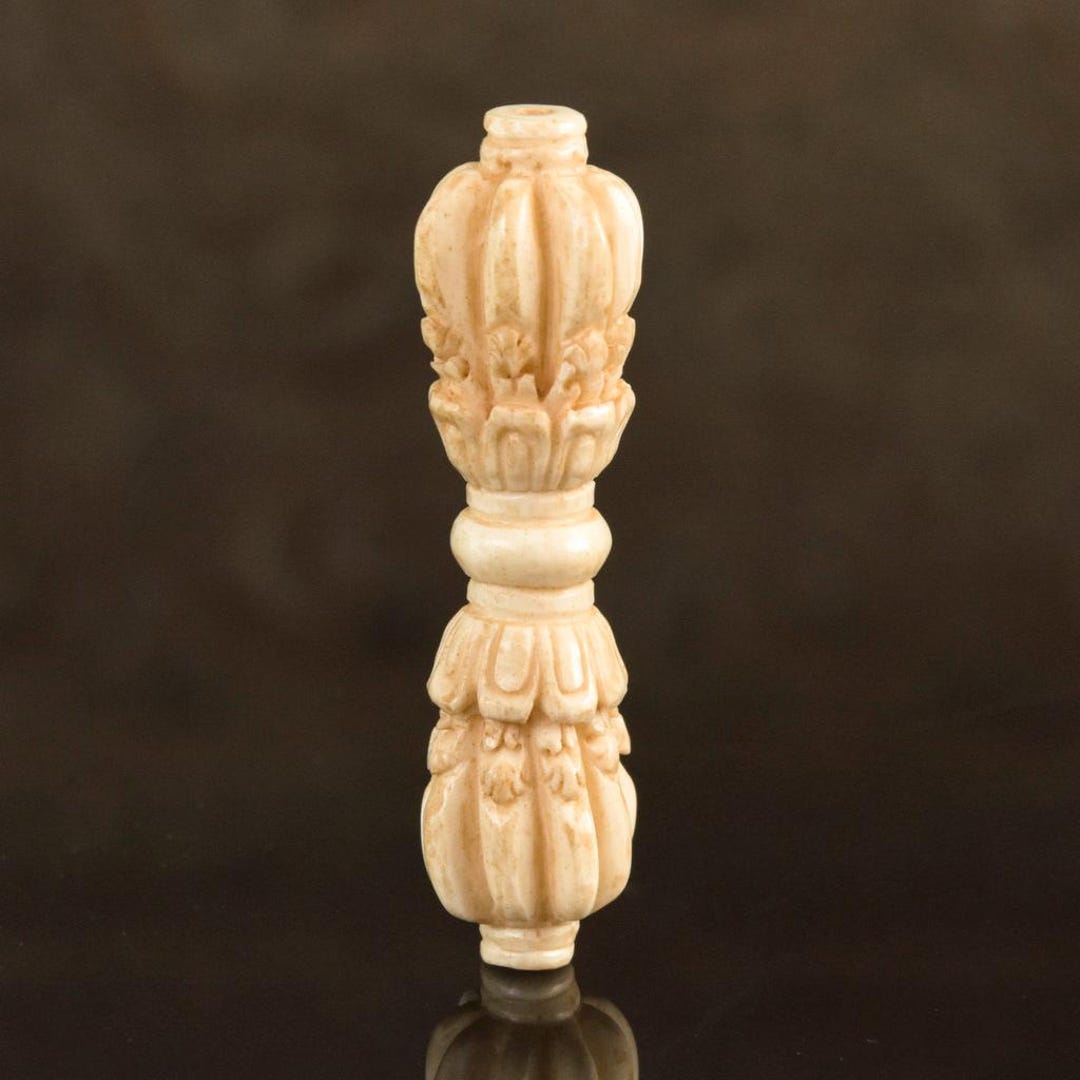 Vajra Balinese Hindu Ceremonial Style Bead Carved Cream Bovine Bone 4. ...