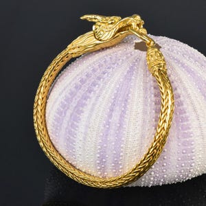 Dragon Head Link Cain Bracelet Sterling Silver & Gold Vermeil Handmade in Bali 38.79g - Etsy