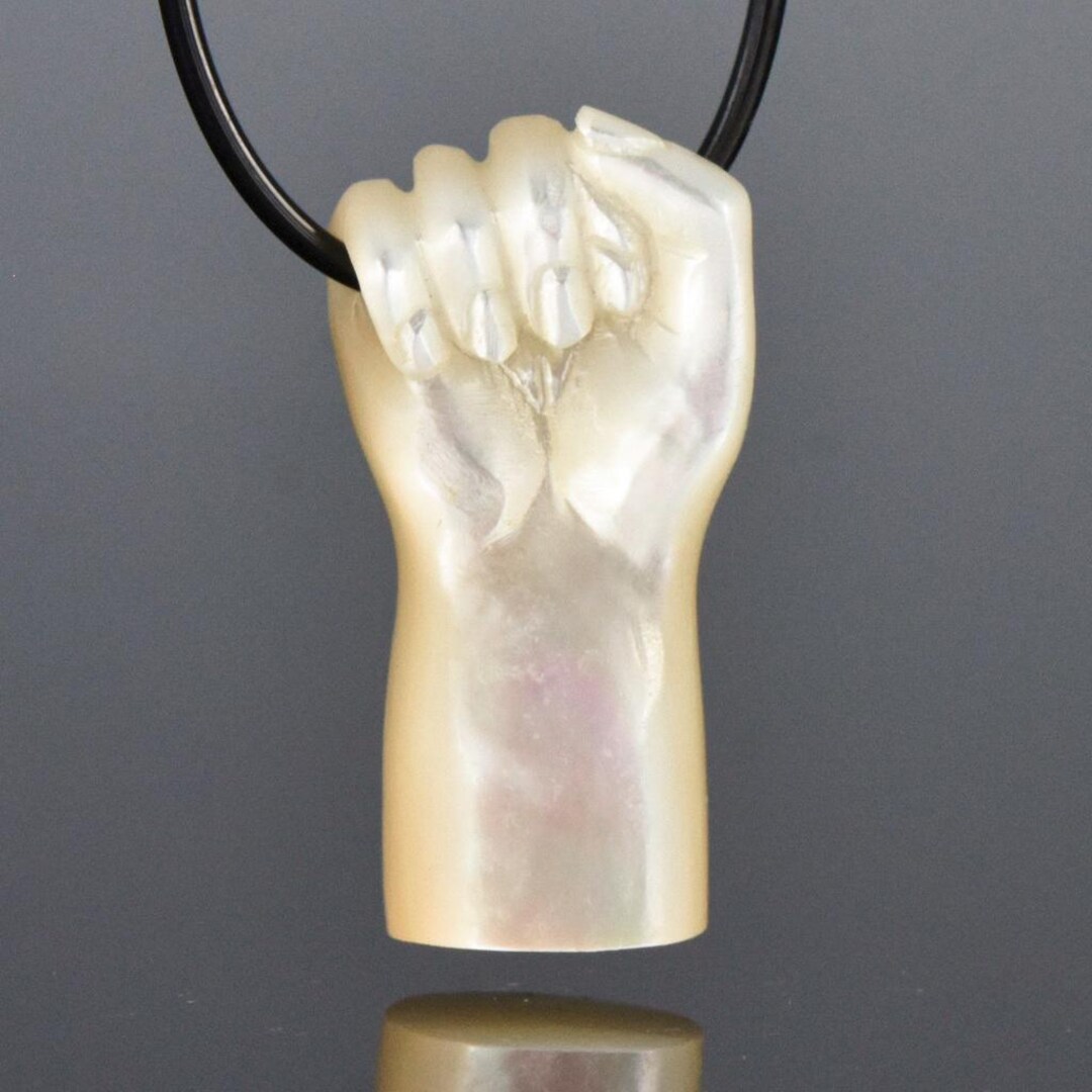 Raised Fist Hand Mano Gesture Amulet Charm Mother-of-pearl Shell ...