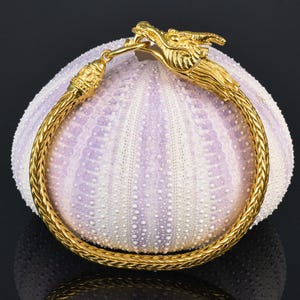 Dragon Head Link Cain Bracelet Sterling Silver & Gold Vermeil Handmade in Bali 38.79g - Etsy