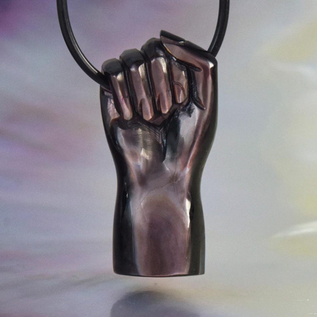 Raised Fist Hand Mano Gesture Amulet Charm Mother-of-pearl Shell ...