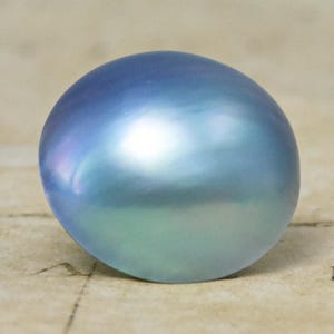 Blue Mabe Pearl Lustrous Round 15.06 Mm Cultured in Sumbawa Indonesia 1 ...